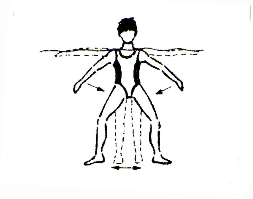 Лечебная гимнастика в воде Упражнение 12 Прыжки с разведением ног в стороны