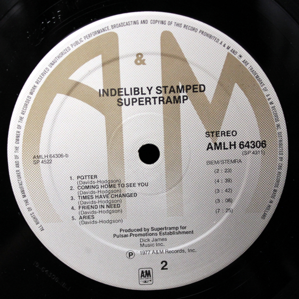 Supertramp "Indelibly Stamped" купить на виниловой пластинке | Интернет ...