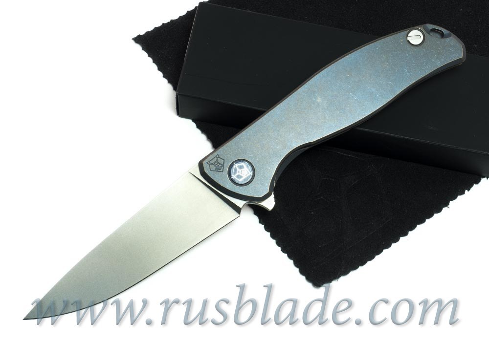Shirogorov Flipper 95 М390 Blue Anod www.rusblade.com Rusblade, cheap ...