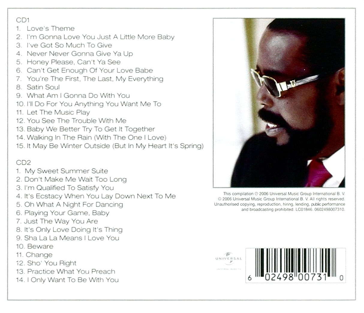 Barry White "Gold - The Very Best Of" купить на аудио компакт-диске ...