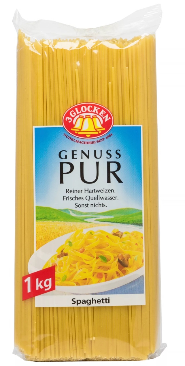 3 Glocken Макароны Genuss Pur Spaghetti, 1 кг - купить по выгодной цене ...
