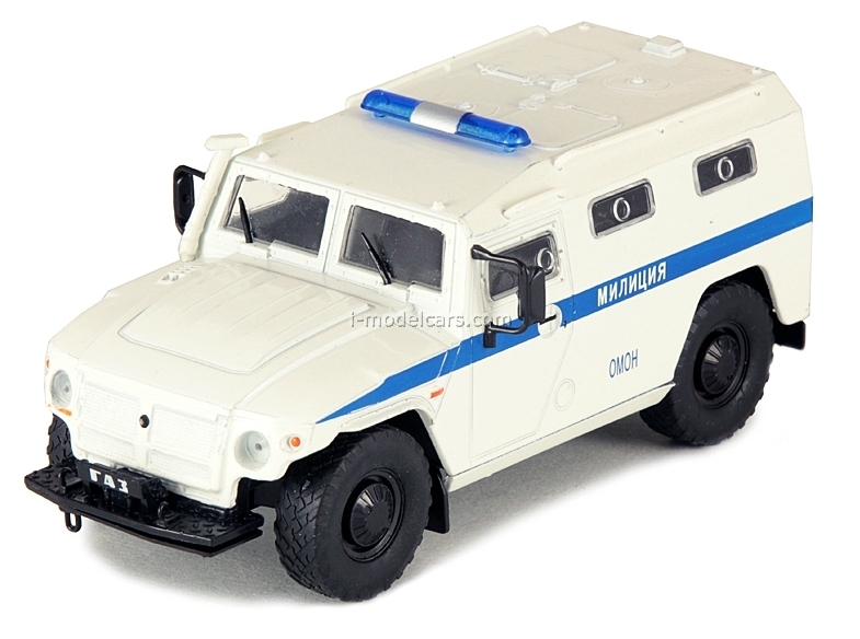 MODEL CARS 1:43 GAZ-233036 Tiger OMON MVD MIA Russia DeAgostini Service ...
